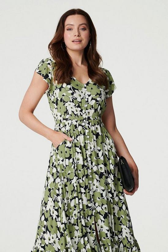 Dresses Floral Print Split Hem Maxi Dress Izabel London